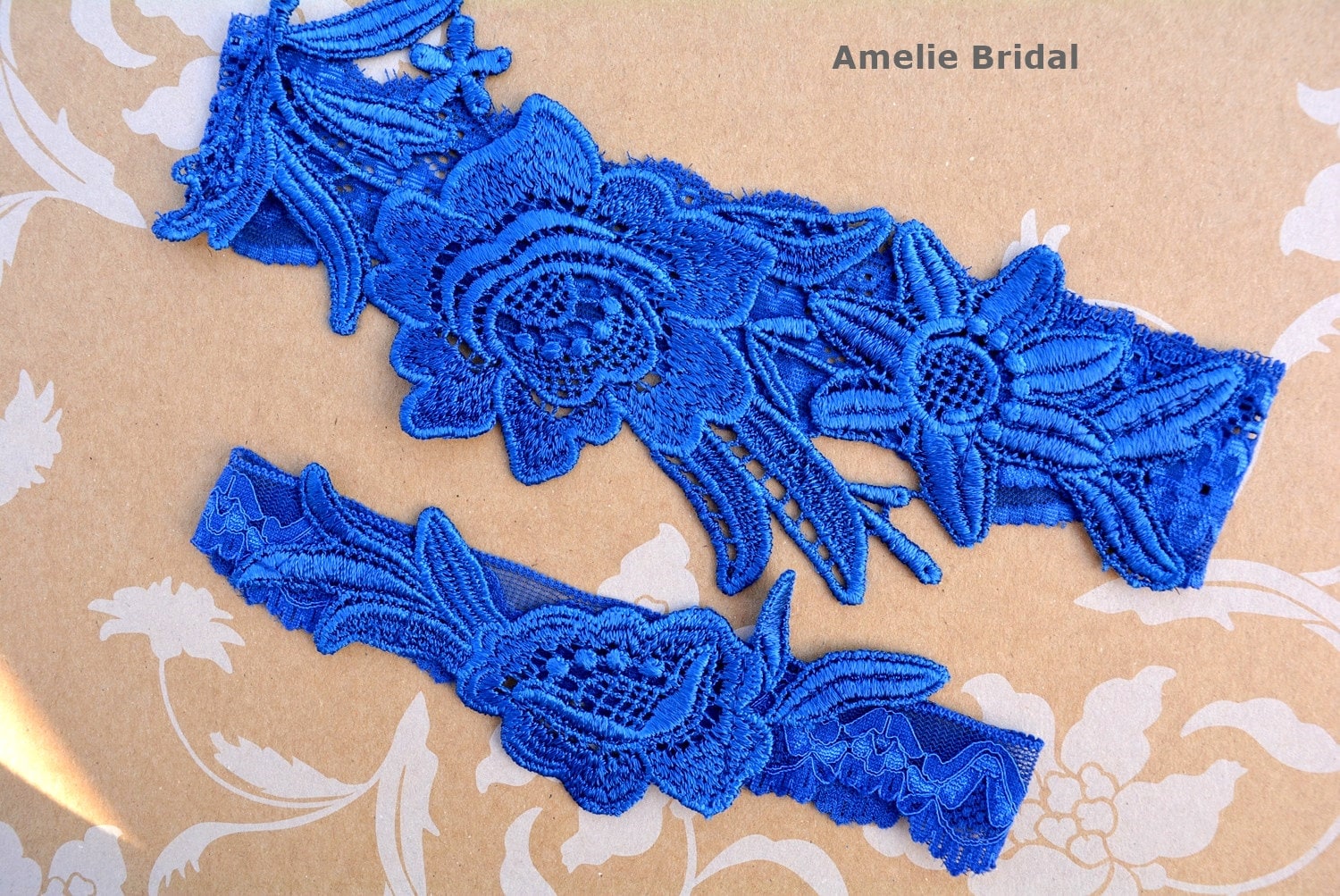 Garter Royal Blue Bridal Bride Something Borowed Garter - Etsy