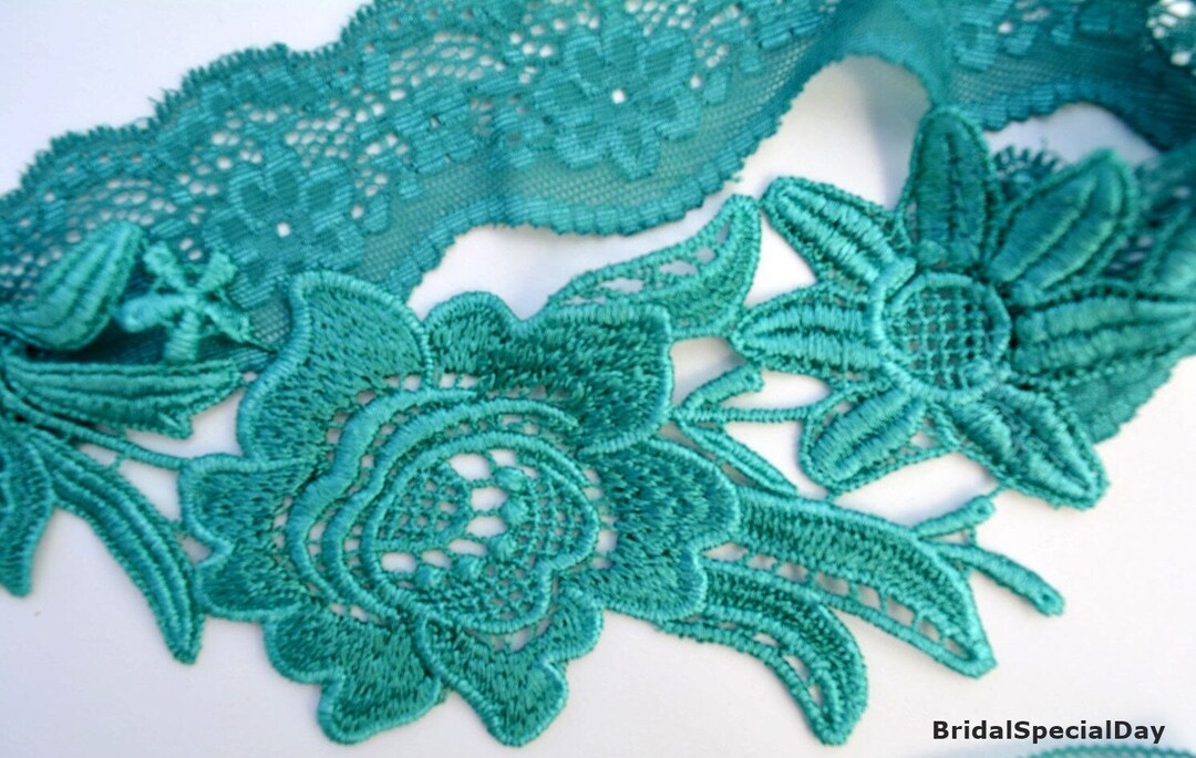 Garter for Wedding Teal Green Color Bridal Garter Wedding - Etsy