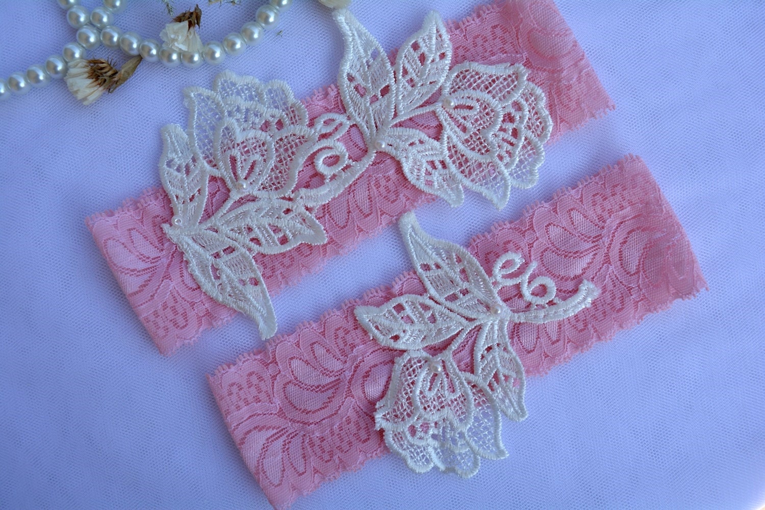 Wedding Garter Lace Pink Garter, Flower Venice Lace Toss Garter Belt ...