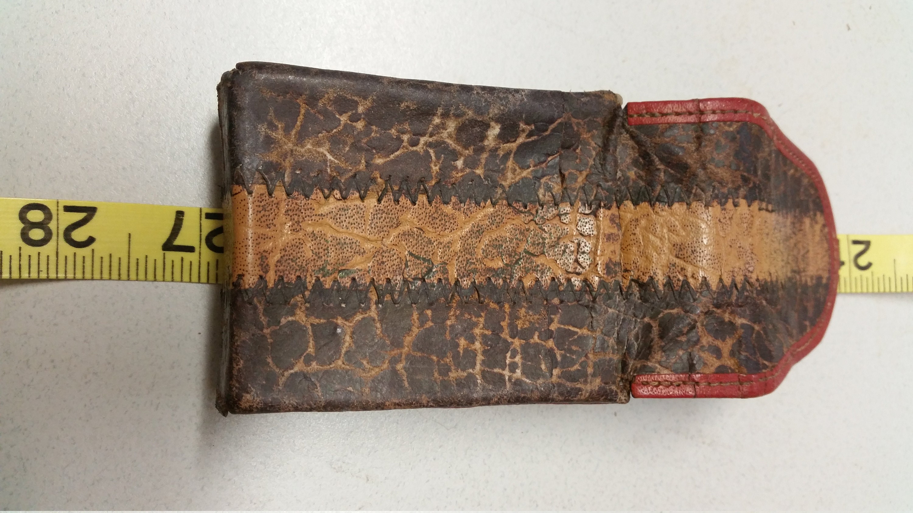 SALE Antique, snakeskin & Lizard case, red edged - Etsy.de