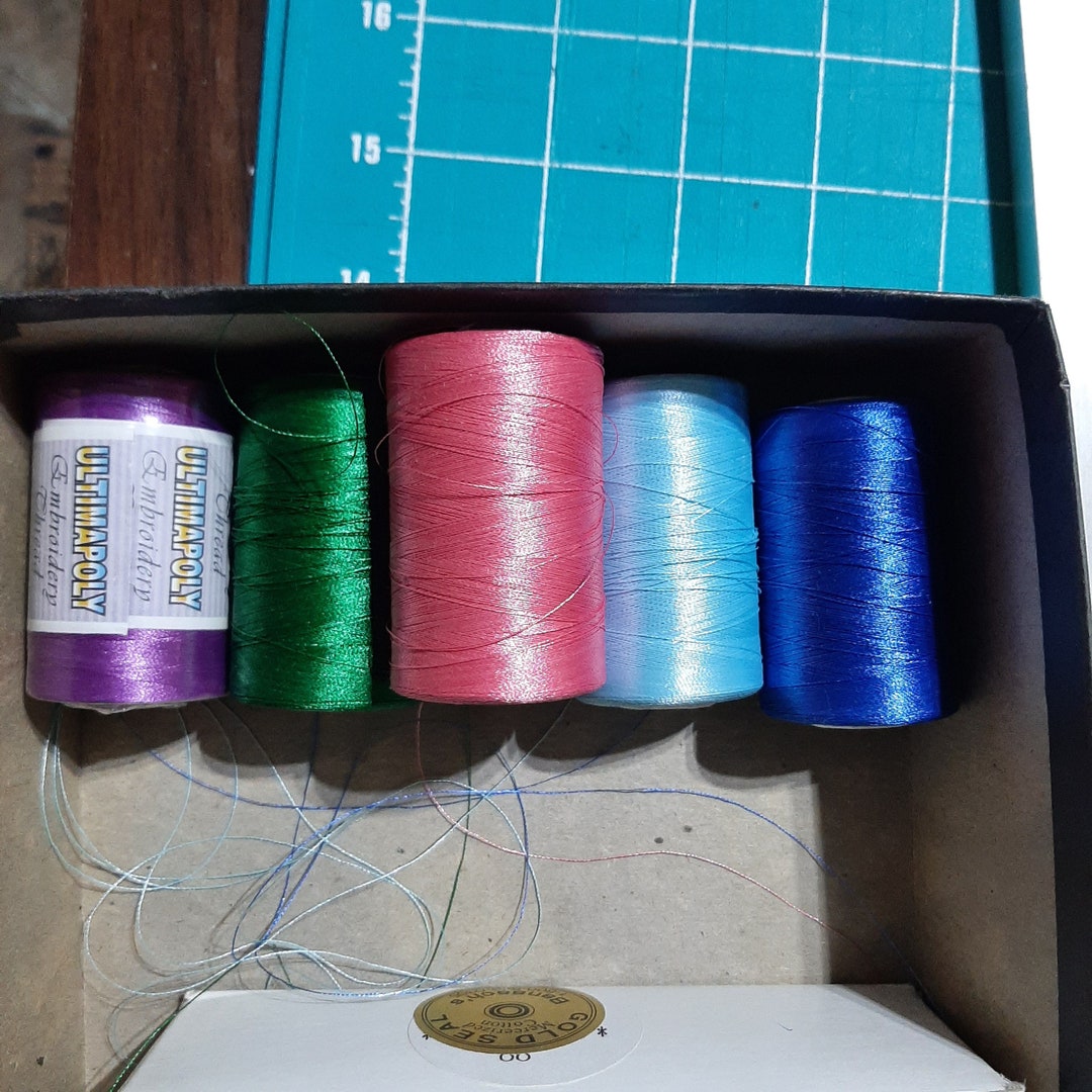 Cross Stitch / Embroidery Thread, Ultimapoly Brand on Spools, 5 Colors ...