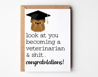 Personalized Veterinary School Graduation Card Veterinary - Etsy