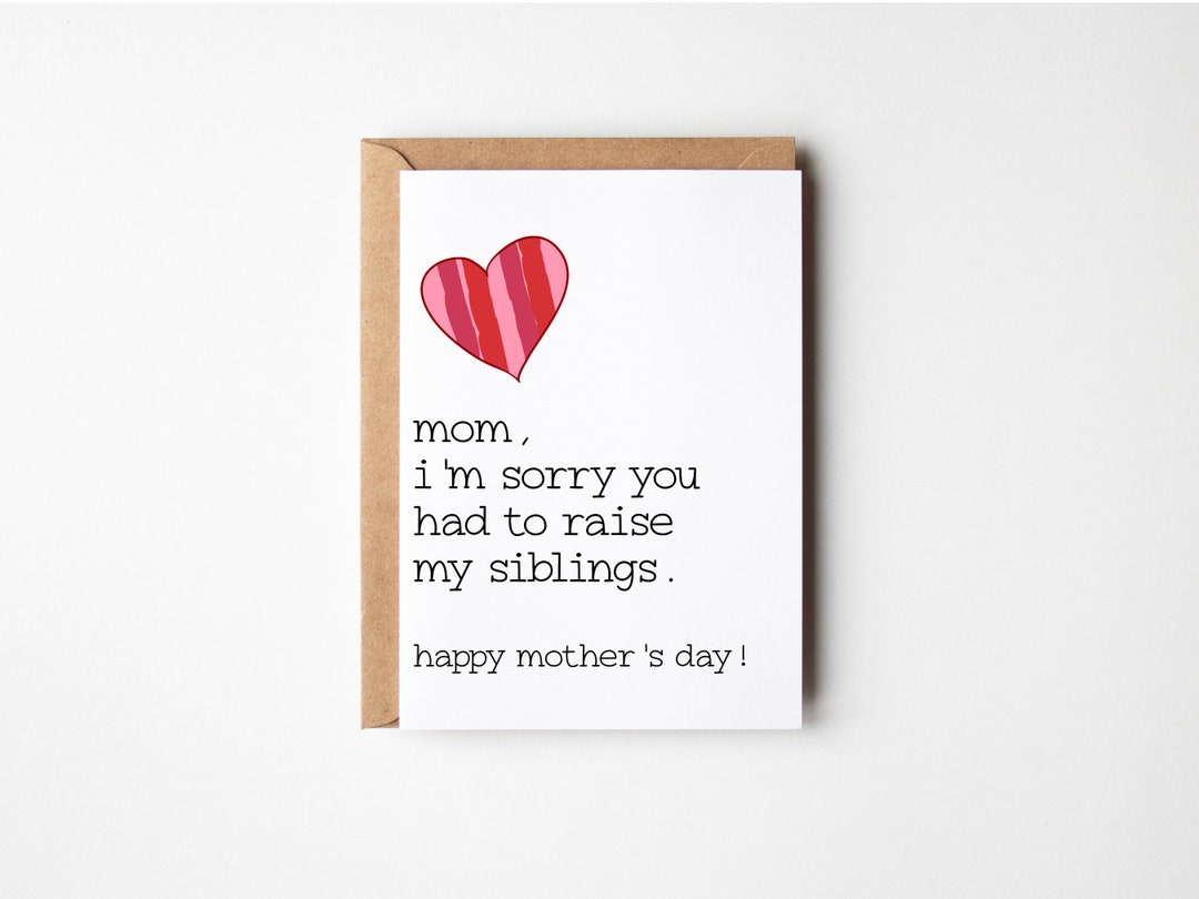 Mother's Day Card, Funny Mother's Day Card, Siblings Mom Card, Card ...