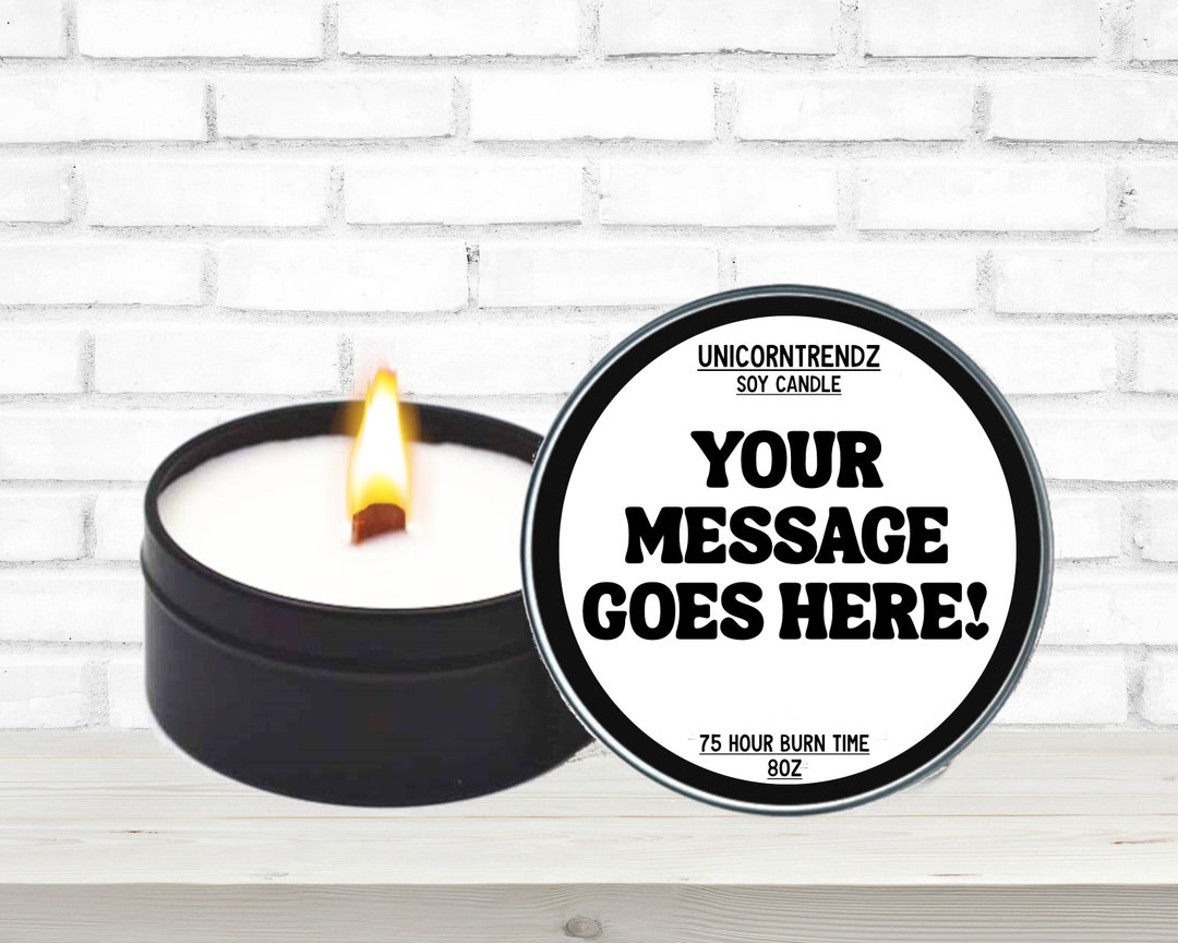 Custom Candle Gift, Gift for Her, Personalized Message Candle, Candle ...