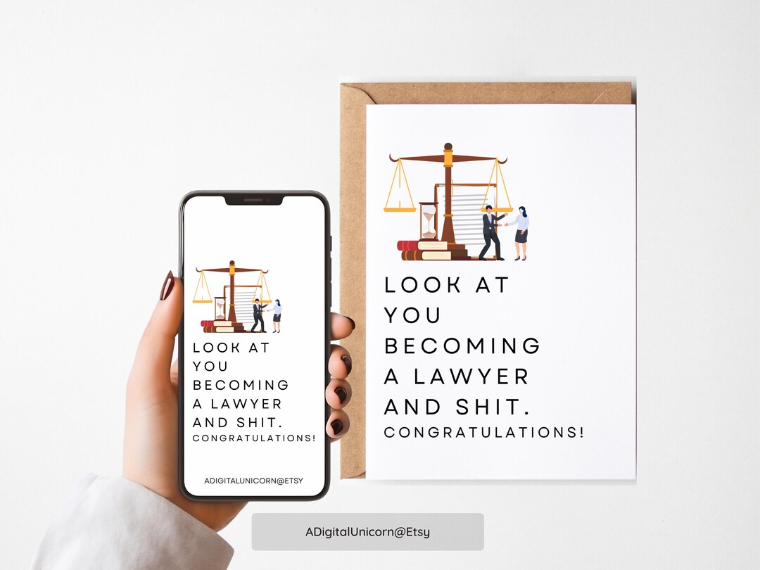Lawyer Graduation Card, Law Grad Card, Funny Lawyer Cards, Funny ...