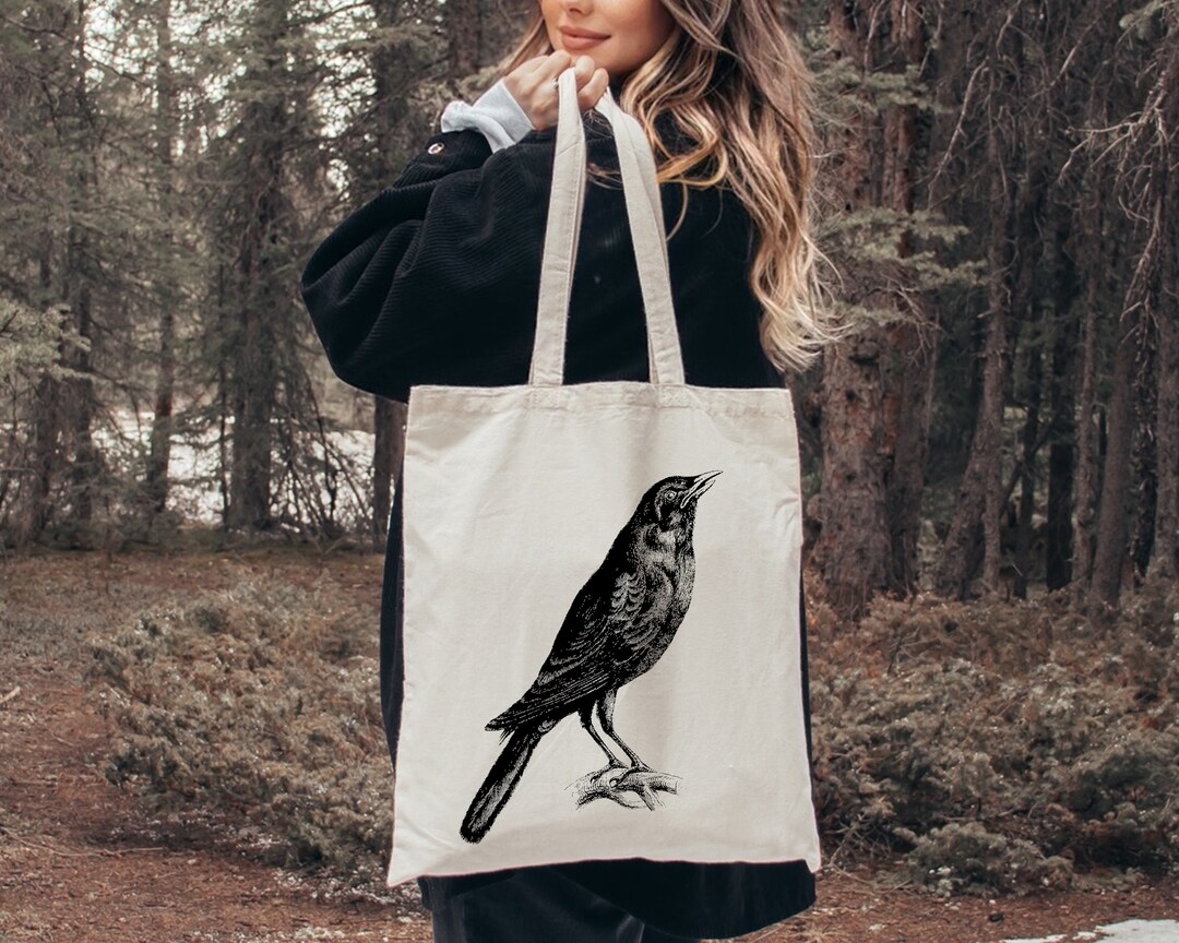 Crow Tote Bag, Halloween Tote Bag, Crow Bags, Spooky Tote, Spooky Totes ...