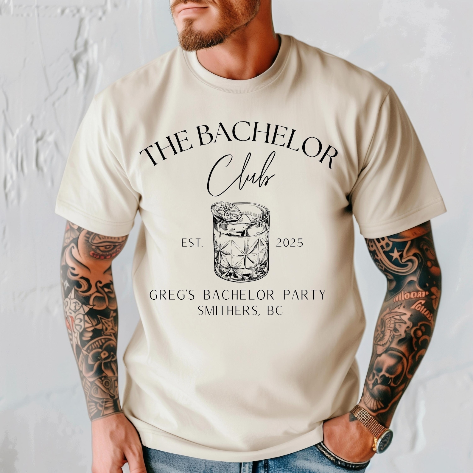 Custom Bachelor Club Tee | Personalized Groomsmen Shirt | Whiskey Night ...