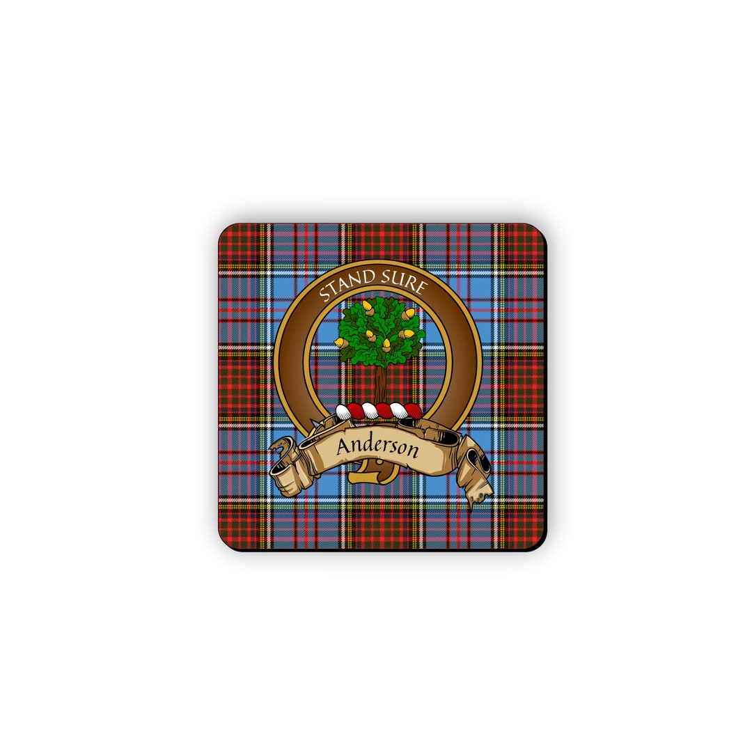 Anderson Scottish Clan Tartan Motto Crest Rubber Coaster Set of 4 - Etsy