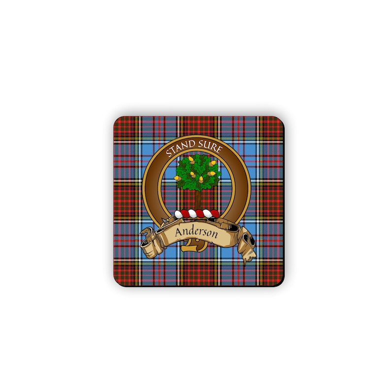 Anderson Scottish Clan Tartan Motto Crest Rubber Coaster Set of 4 - Etsy