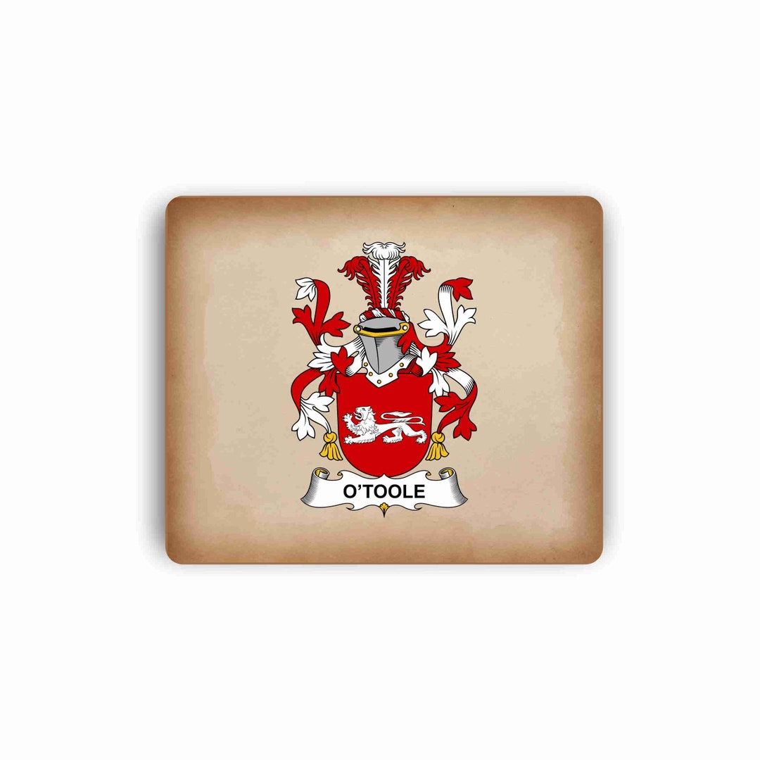 O'toole Family Crest Parchment Print Natural Rubber Computer Mouse Pad ...