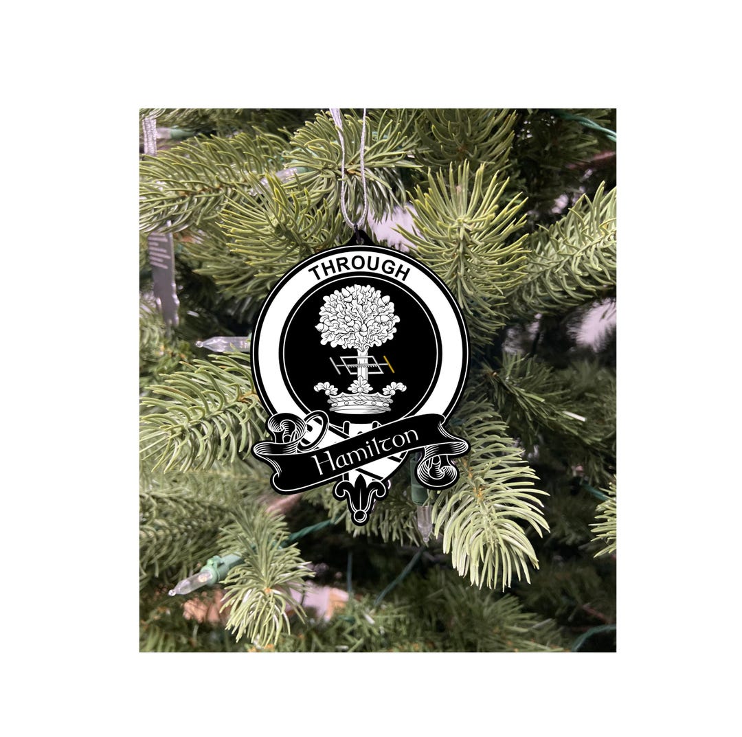 Laser Engraved Hamilton Family Crest Christmas Ornament - Scottish Clan ...
