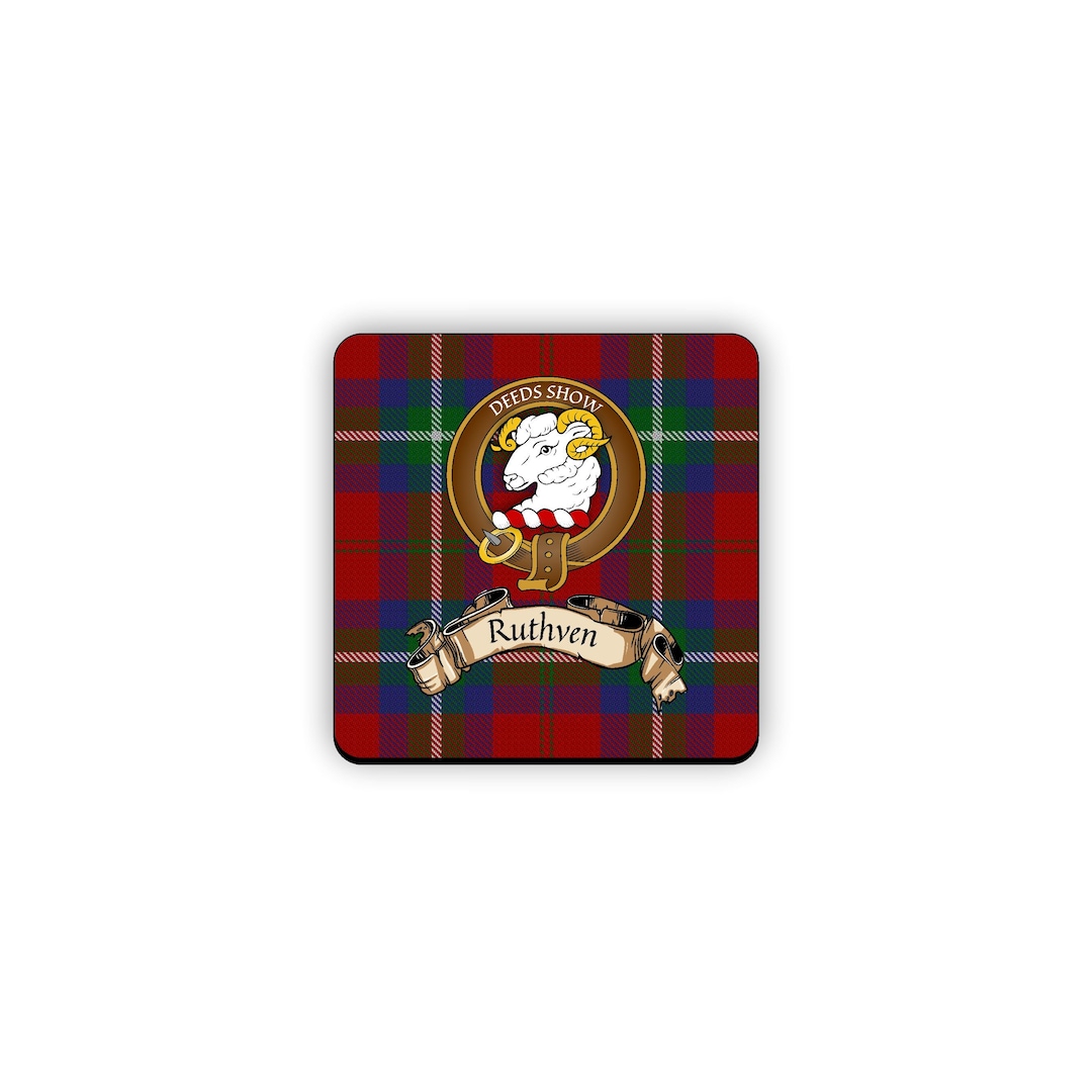 Ruthven Scottish Clan Tartan Motto Crest Rubber Coaster Set of 4 - Etsy