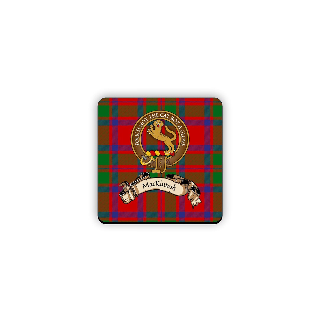 Mackintosh Scottish Clan Tartan Motto Crest Rubber Coaster Set of 4 - Etsy