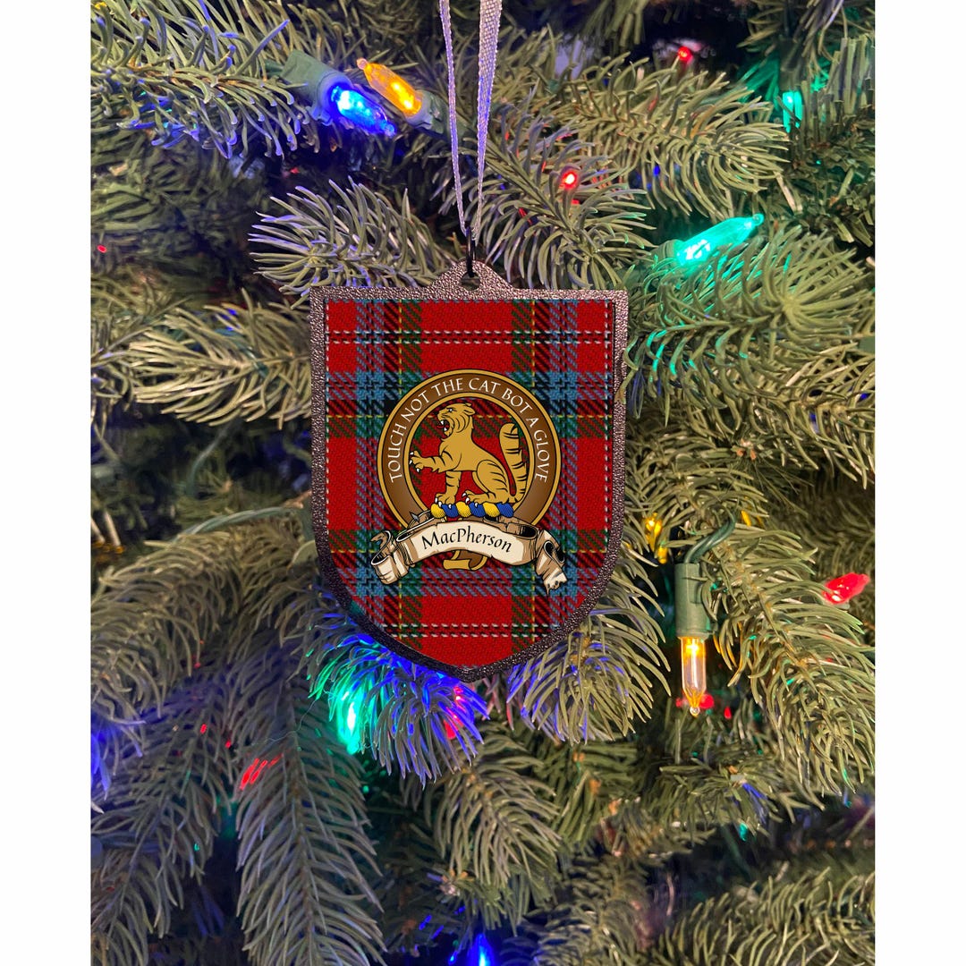 Macpherson Family Christmas Ornament - Scottish Clan Crest With Tartan ...