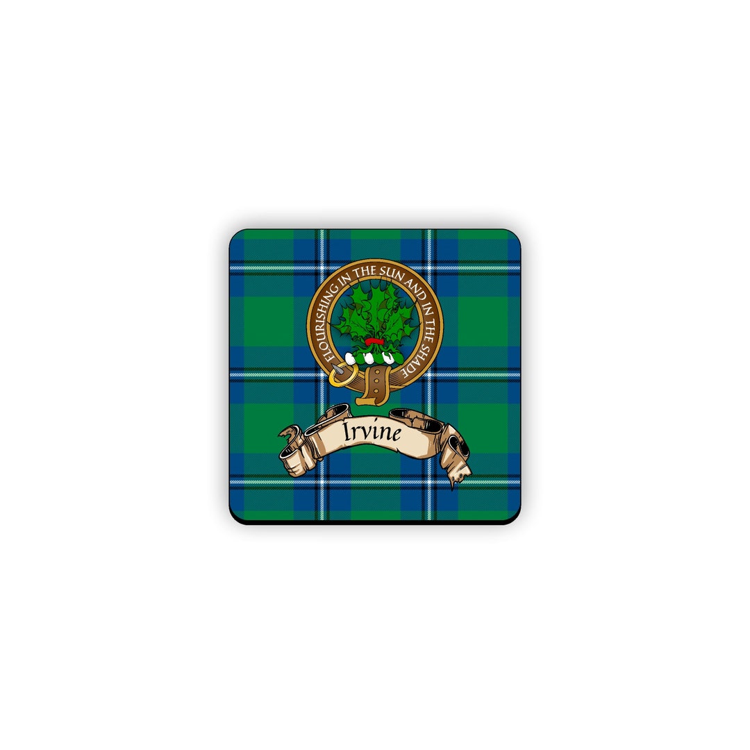 Irvine Scottish Clan Tartan Motto Crest Rubber Coaster Set of 4 - Etsy
