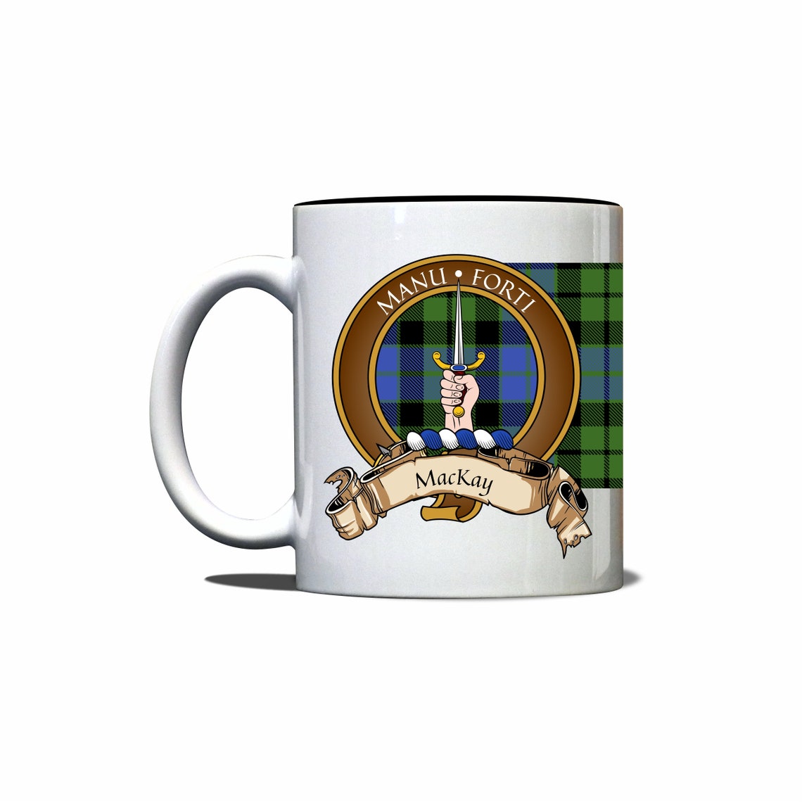 MacKay Scottish Clan Tartan Crest Motto Taza - Etsy España