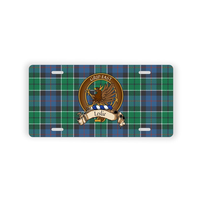 Leslie Scottish Clan Tartan Crest Novelty License Plate - Etsy Ireland