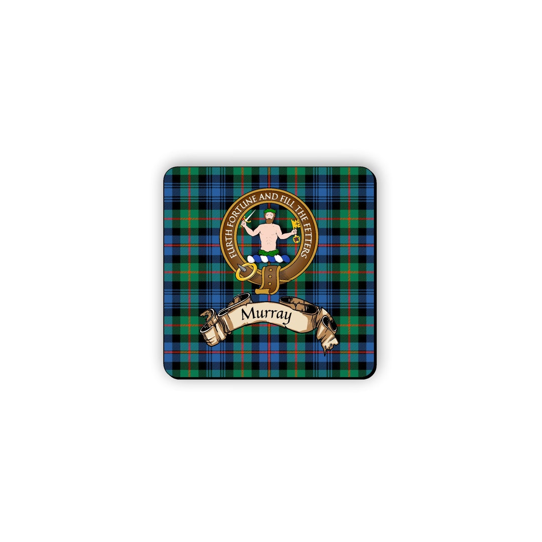 Murray Scottish Clan Tartan Atholl Motto Crest Rubber Coaster Set of 4 ...