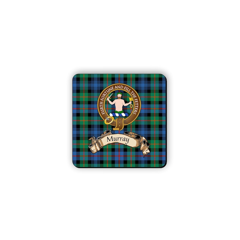 Murray Scottish Clan Tartan Atholl Motto Crest Rubber Coaster - Etsy