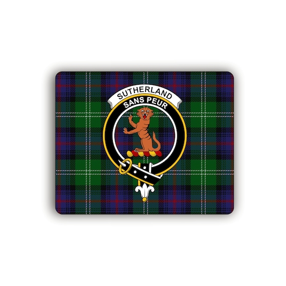 Sutherland Scottish Clan Tartan Crest Computer Mouse Pad - Etsy