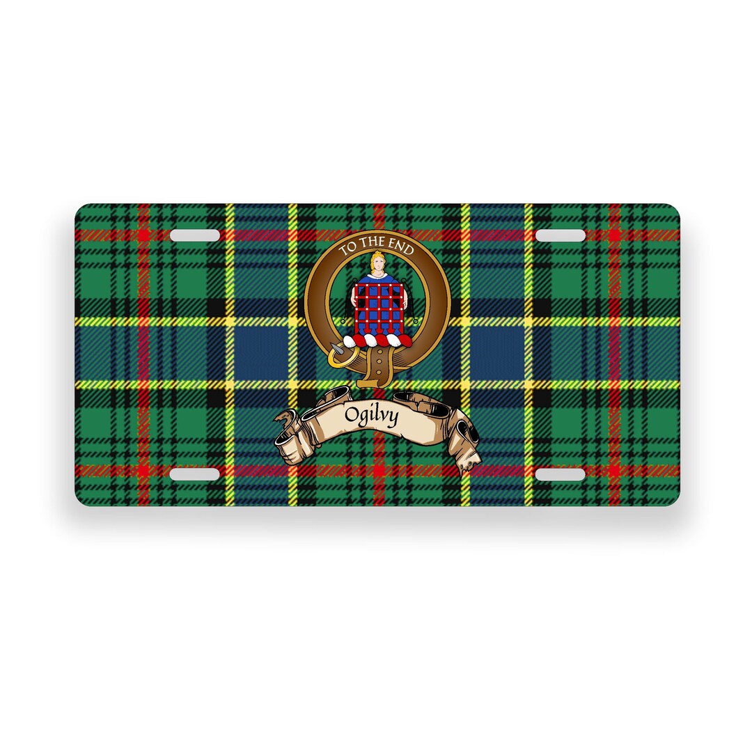 Ogilvy Scottish Clan Hunting Tartan Crest Novelty License Plate - Etsy