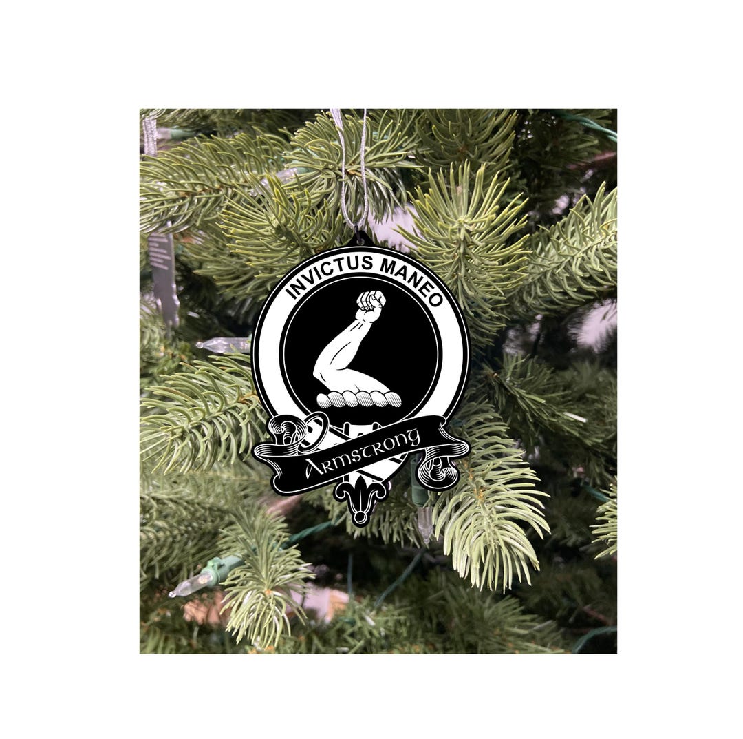 Laser Engraved Armstrong Family Crest Christmas Ornament - Scottish ...