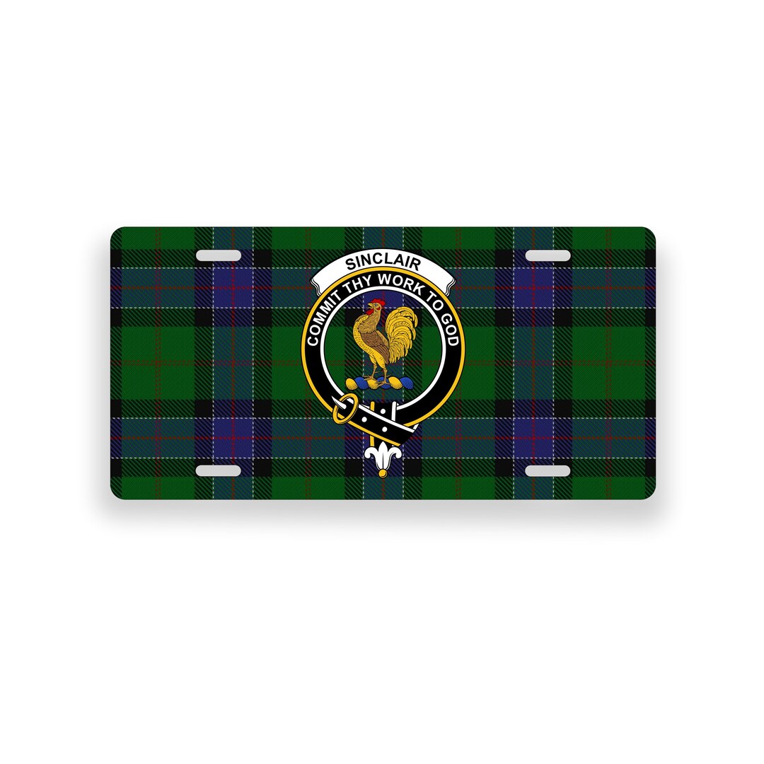 Sinclair Scottish Clan Hunting Tartan Crest Novelty License Plate ...