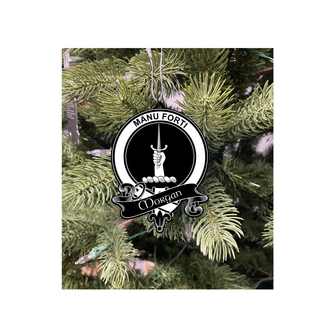 Laser Engraved Scottish Clan Crest Christmas Ornament - Morgan Family ...