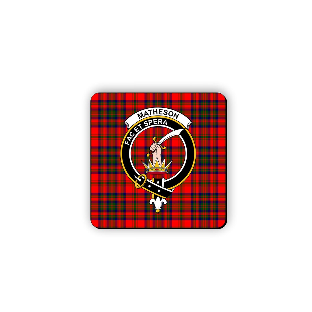 Matheson Scottish Clan Tartan Motto Crest Rubber Coaster Set of 4 ...