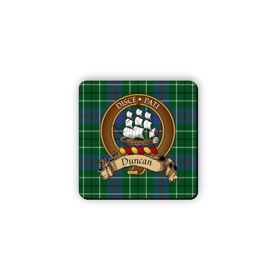Duncan Scottish Clan Tartan Motto Crest Rubber Coaster Set of 4 - Etsy