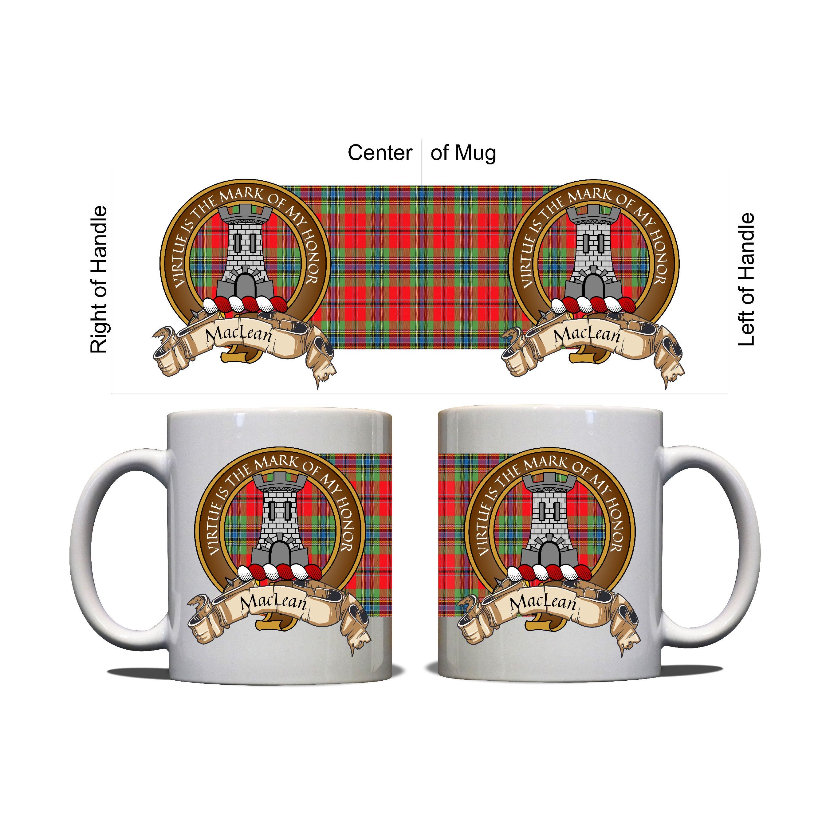 Maclean Scottish Clan Tartan Crest Motto 11oz Mug | Etsy