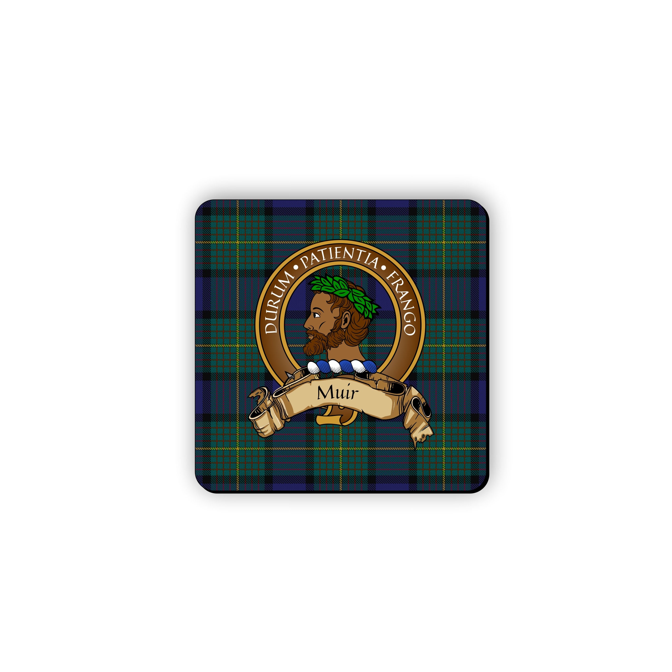 Muir Scottish Clan Tartan Motto Crest Rubber Coaster - Etsy UK