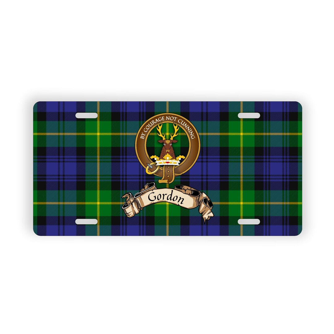 Gordon Scottish Clan Tartan Crest Novelty License Plate - Etsy