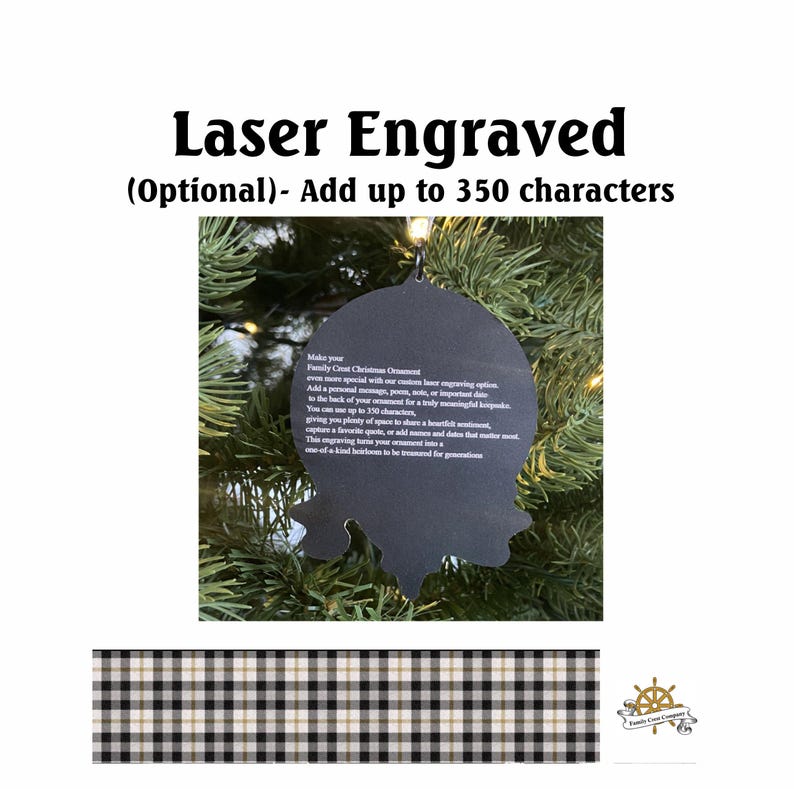 Laser Engraved Macbeth Clan Crest Christmas Ornament - Scottish Family ...