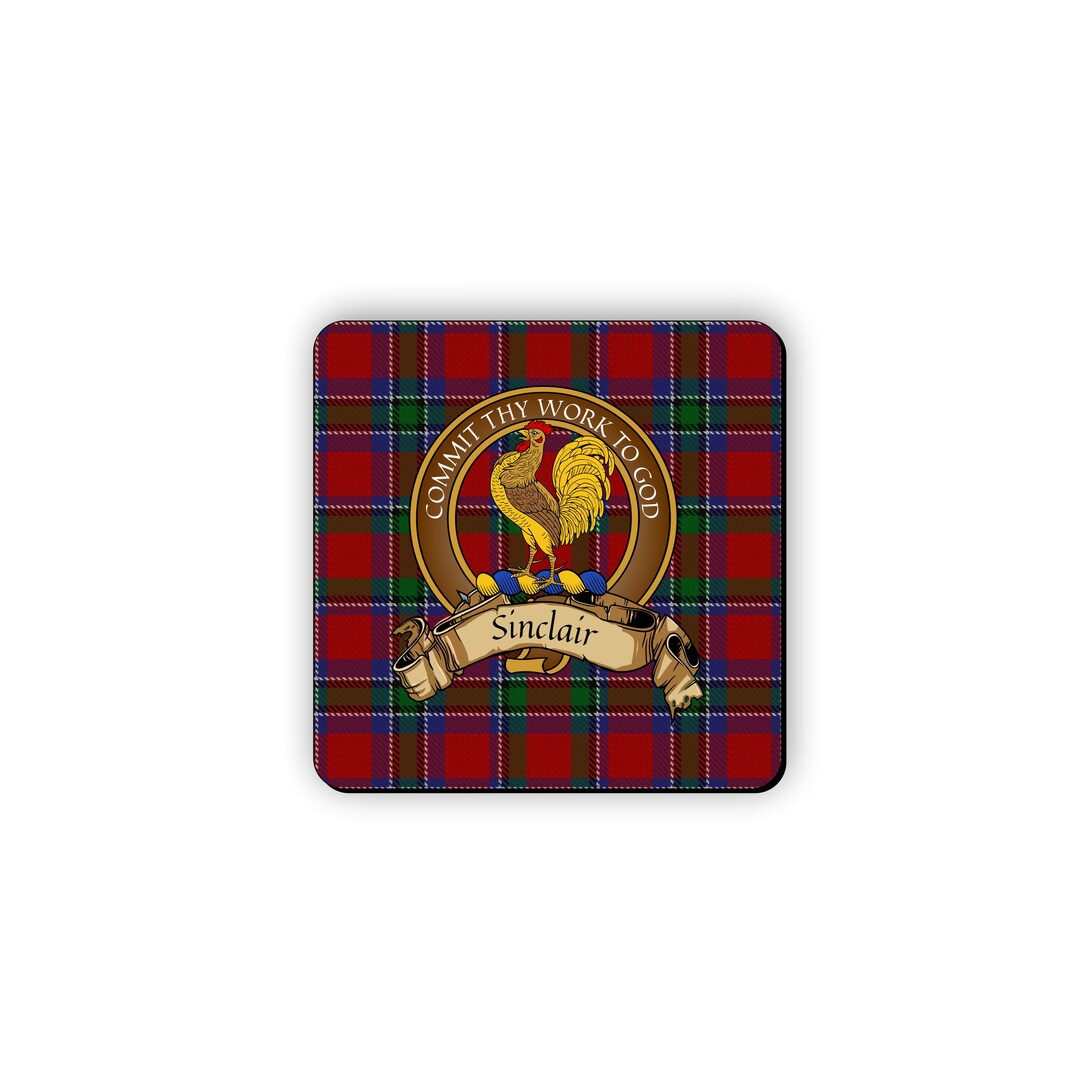 Sinclair Scottish Clan Tartan Motto Crest Rubber Coaster set - Etsy.de