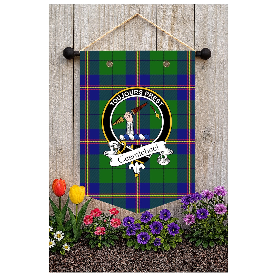 Carmichael Scottish Clan Crest Garden Flag – Scottish Tartan Canvas ...