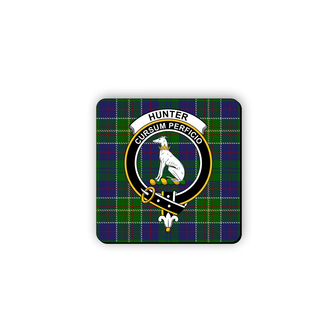 Hunter Scottish Clan Tartan Family Crest Rubber Coaster Set of 4 - Etsy