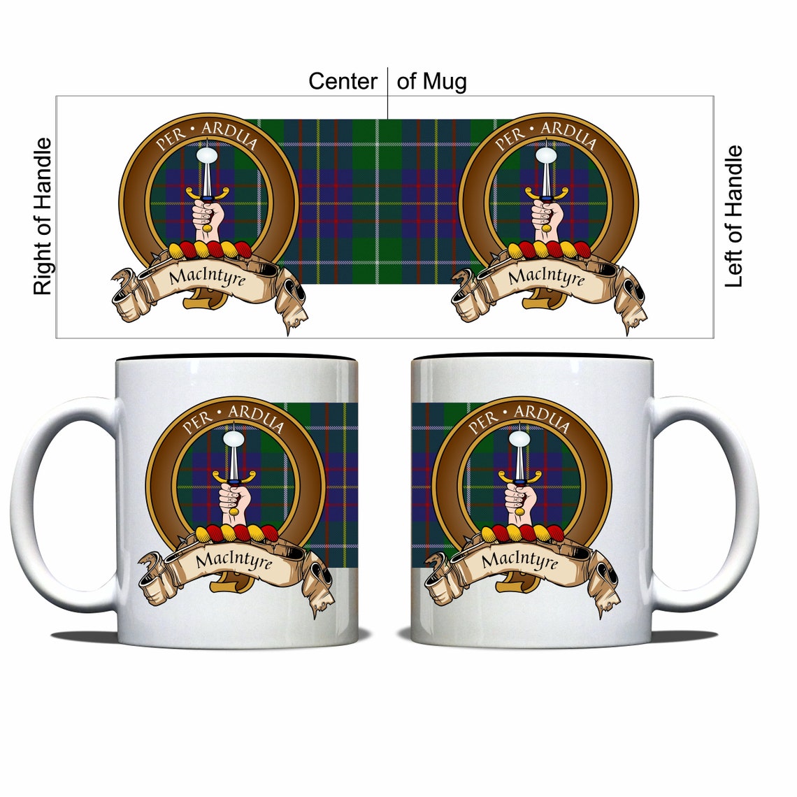 Macintyre Scottish Clan Tartan Crest Motto Mug - Etsy