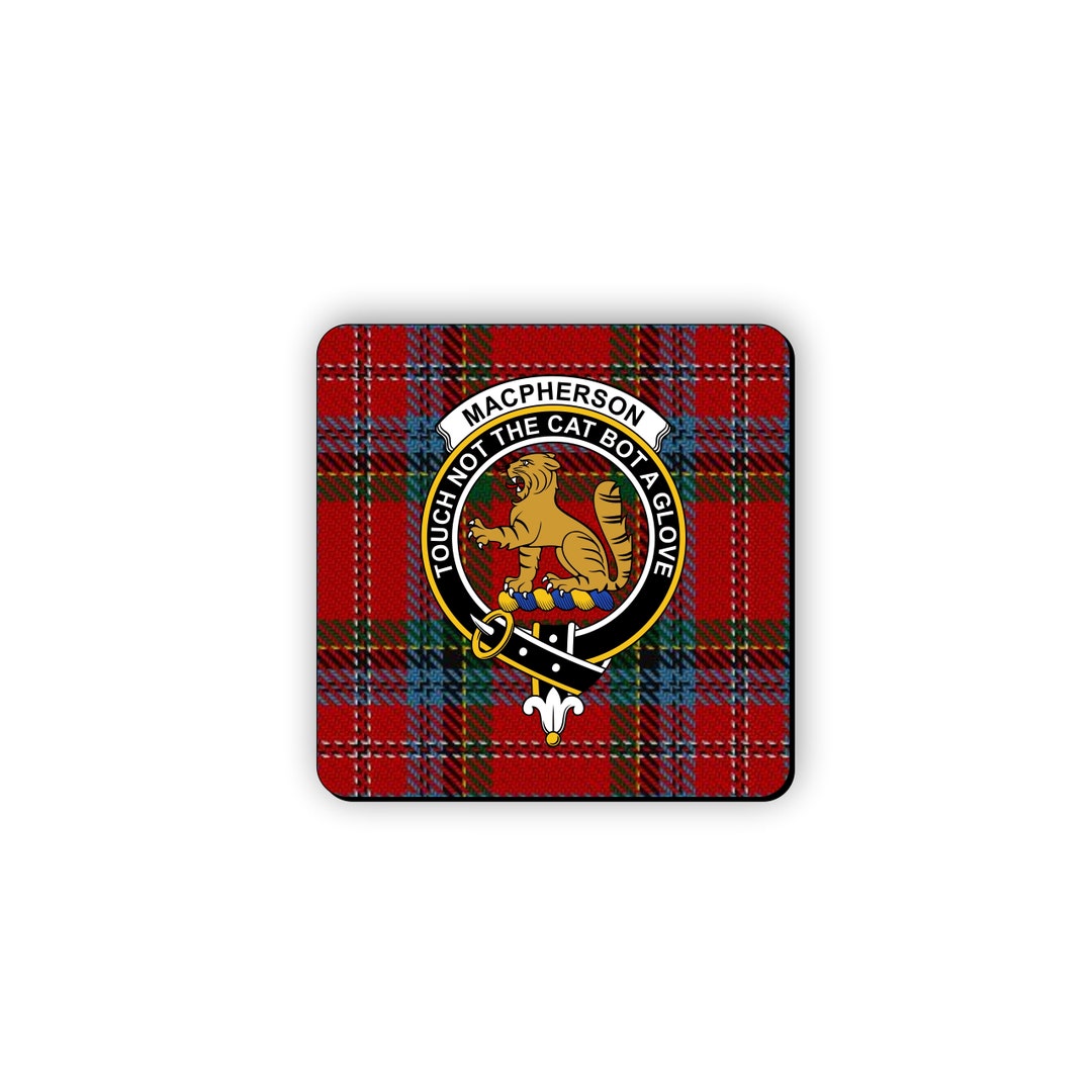 Macpherson Scottish Clan Tartan Motto Crest Rubber Coaster Set of 4 - Etsy