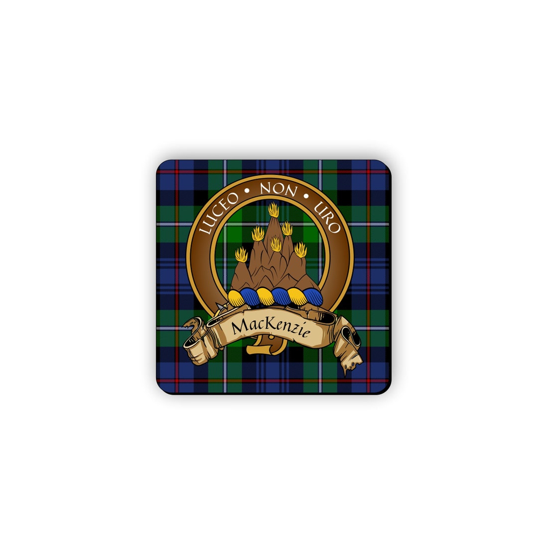 Mackenzie Scottish Clan Tartan Motto Crest Rubber Coaster Set of 4 - Etsy