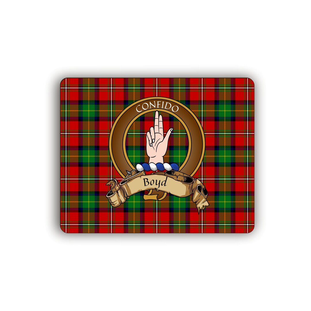 Boyd Scottish Clan Tartan Crest Computer Mouse Pad - Etsy