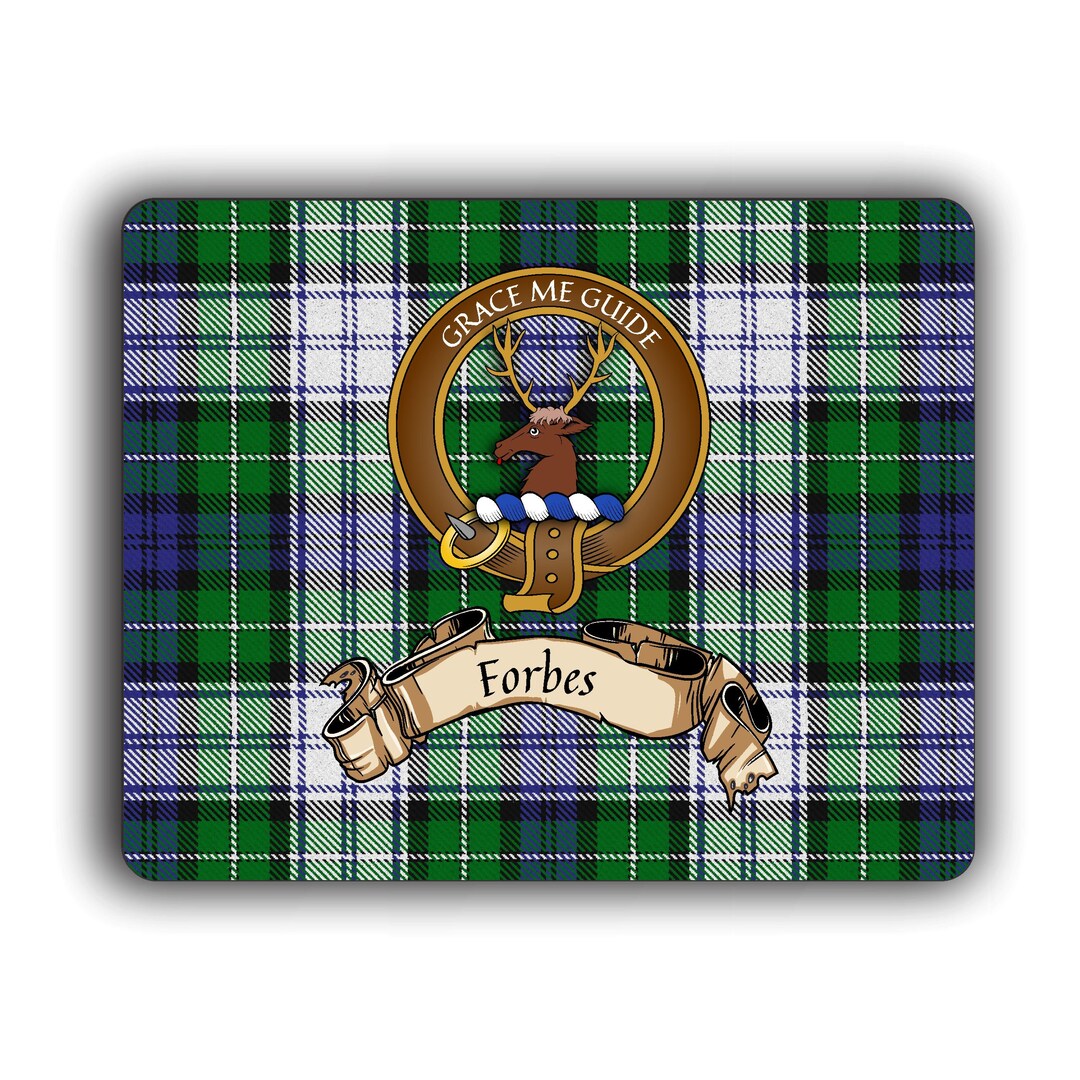 Forbes Scottish Clan Dress Tartan Crest Computer Mouse Pad - Etsy