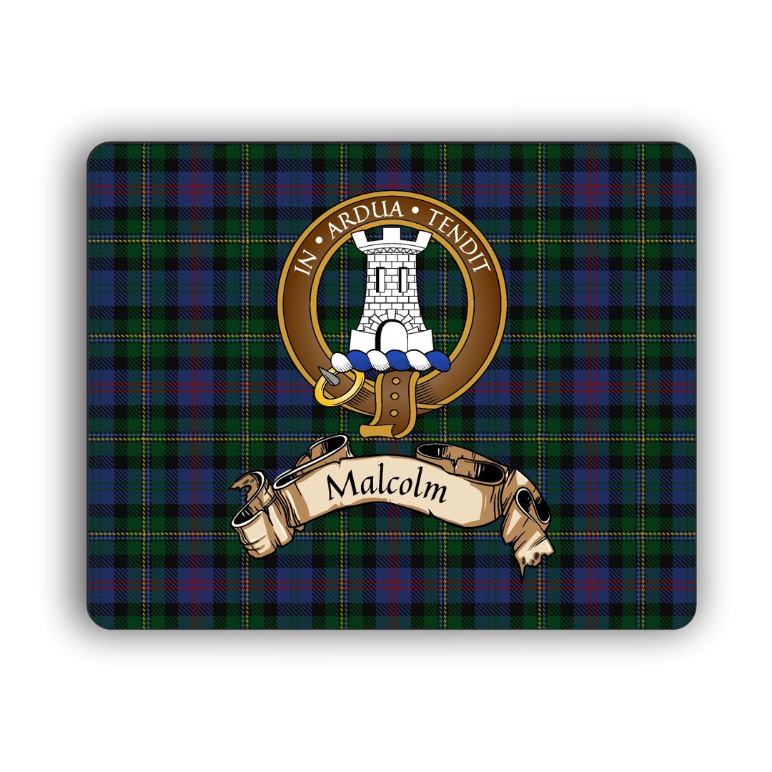 Malcolm Scottish Clan Tartan Crest Computer Mouse Pad - Etsy