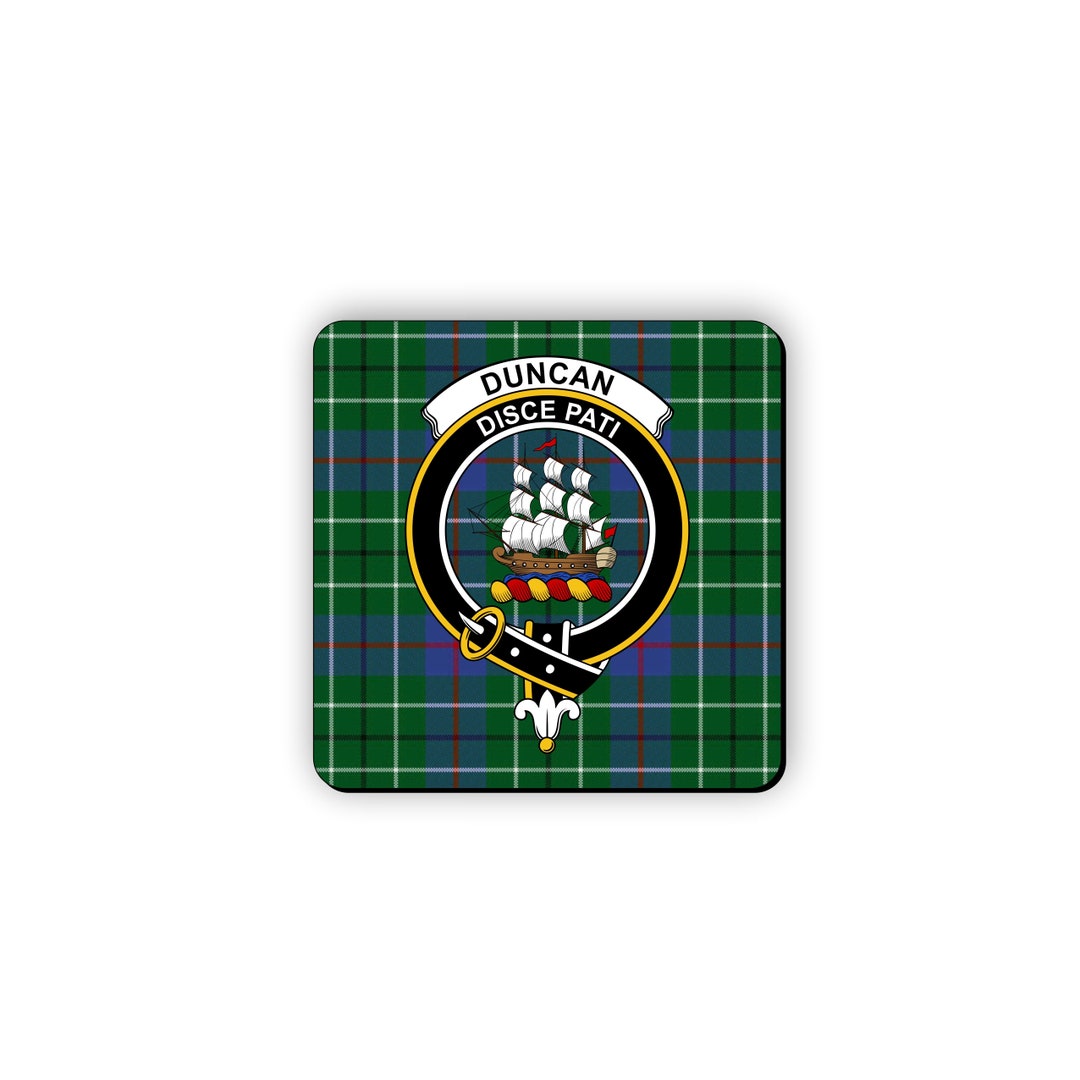 Duncan Scottish Clan Tartan Motto Crest Rubber Coaster Set of 4 - Etsy