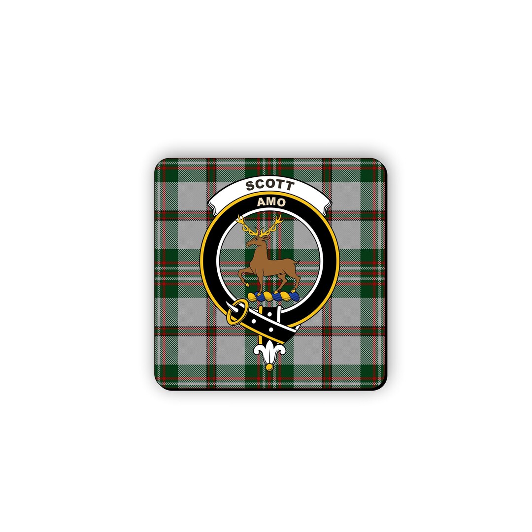 Scott Scottish Clan Dress Tartan Motto Crest Rubber Coaster Set of 4 - Etsy