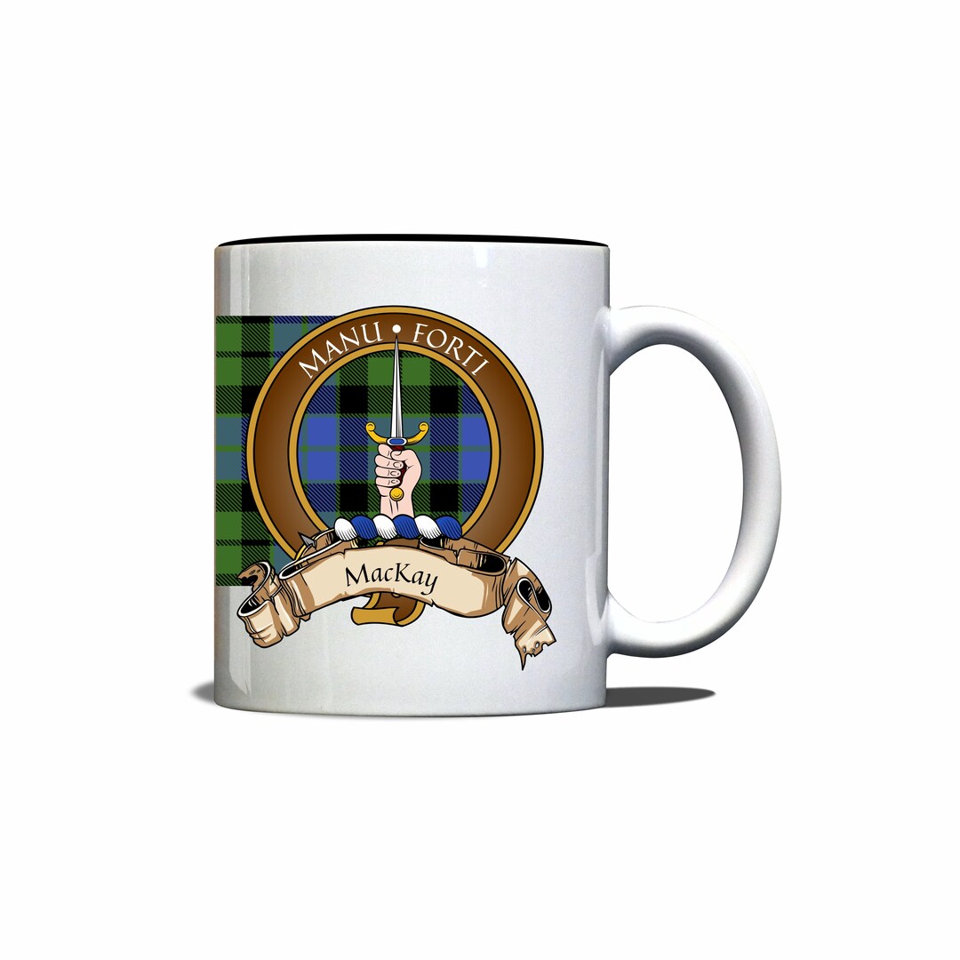 MacKay Scottish Clan Tartan Crest Motto Taza - Etsy España