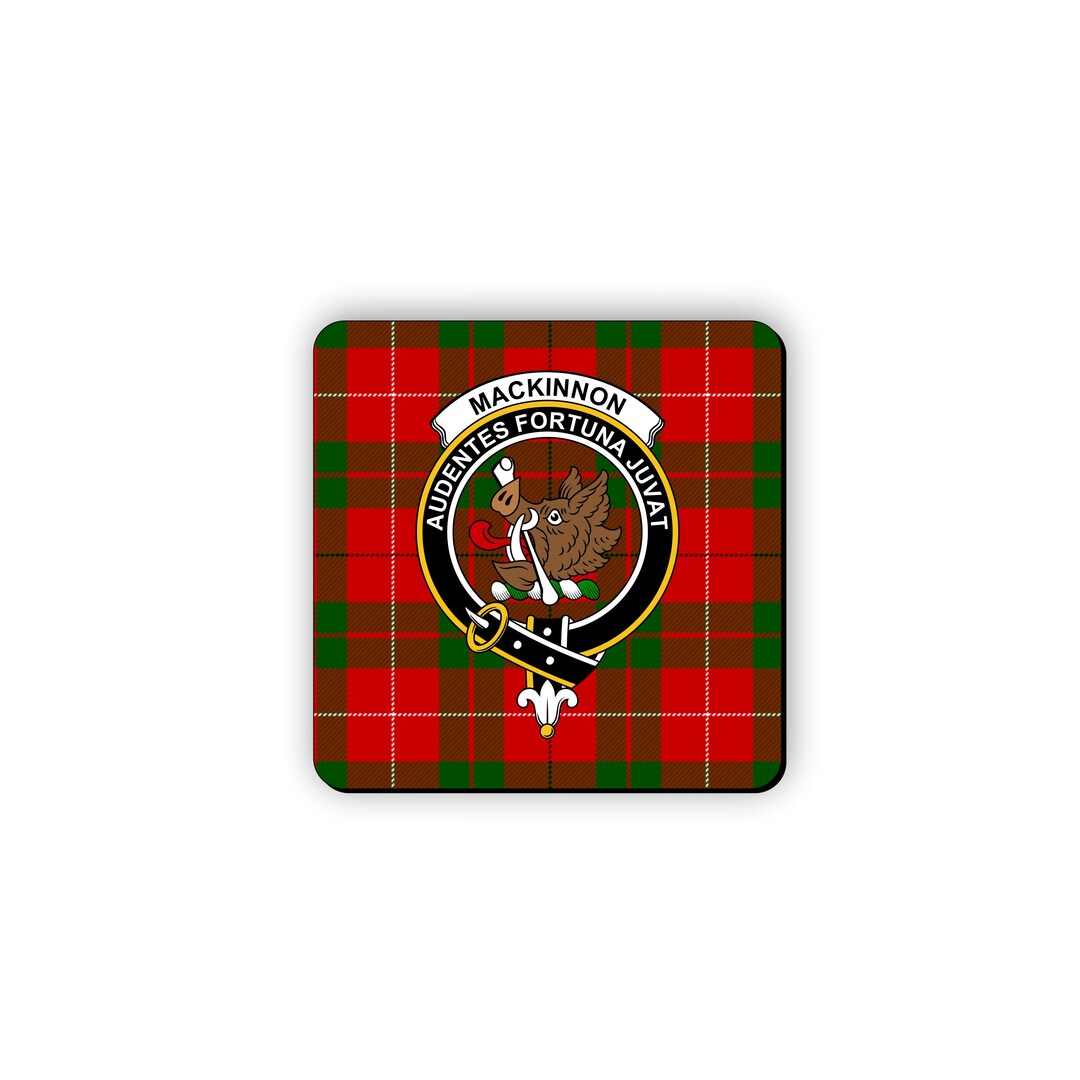 Mackinnon Scottish Clan Tartan Motto Crest Rubber Coaster Set of 4 - Etsy
