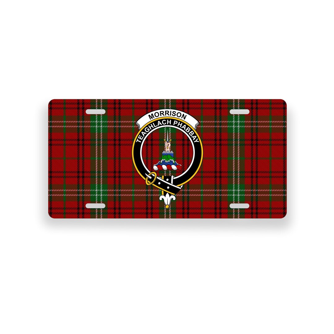 Morrison Scottish Clan Tartan Crest Novedad Matrícula - Etsy España