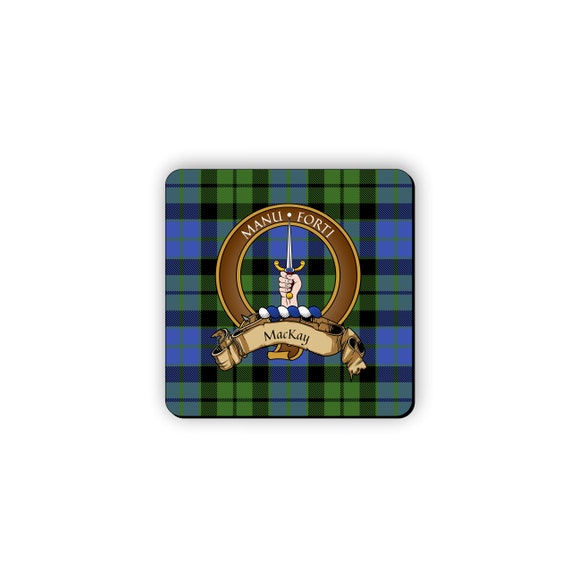 MacKay Scottish Clan Tartan Motto Crest Rubber Coaster | Etsy
