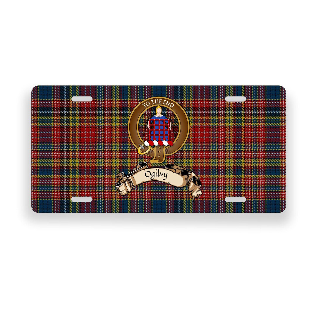 Ogilvy Scottish Clan Tartan Crest Novelty License Plate - Etsy